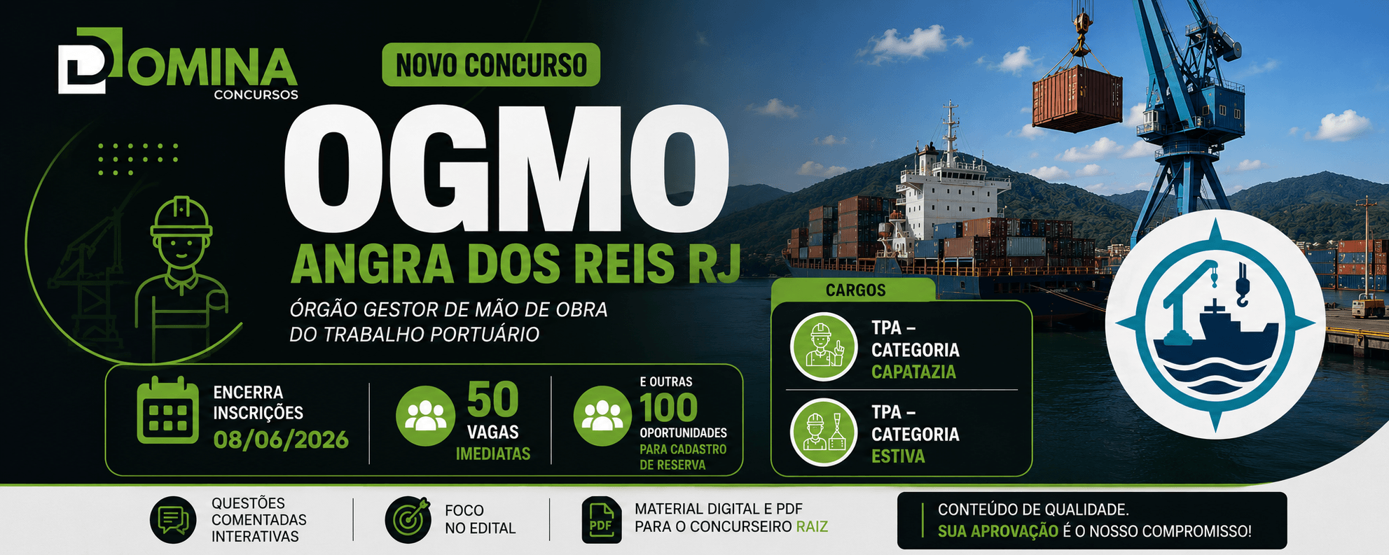 OGMO Angra dos Reis 2026: edital publicado com 150 vagas!